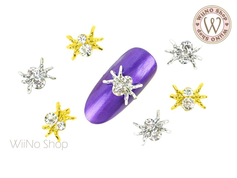 Clear Crystal Spider Nail Metal Charm - 2 pcs – WiiNo Shop