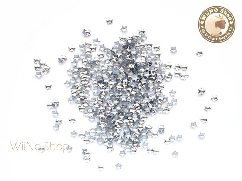 3mm Silver Star Metal Studs - 100 pcs – WiiNo Shop