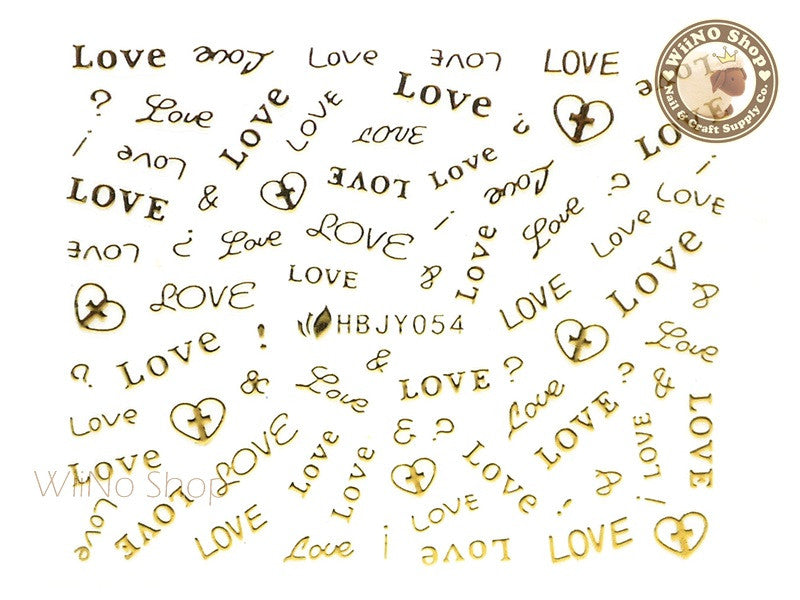 HBJY054 Gold Love Nail Sticker Nail Art - 1 pc – WiiNo Shop